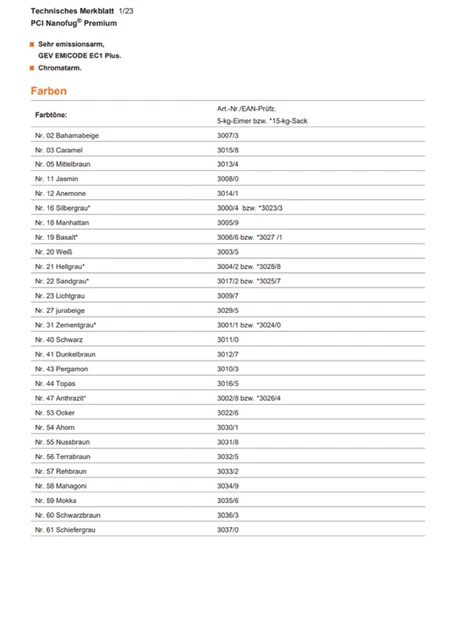 PCI NANOFUG PREMIUM 5 KG Flex-Fugenmörtel Flexfug Grout Inside Outdoor Tiles £31.52 - PicClick UK