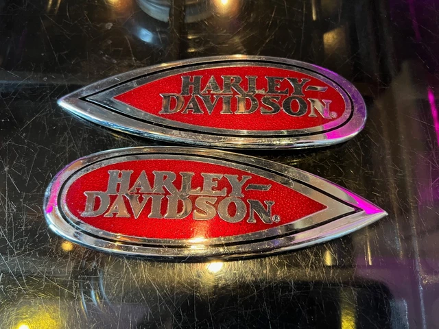 HARLEY DAVIDSON HERITAGE Softail Springer FLSTS Tank Emblems x2 RED OLD ...