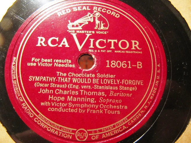 JOHN CHARLES THOMAS Hope Manning BROADWAY Chocolate Soldier My Hero ...