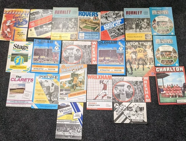 FOOTBALL PROGRAMMES OF Preston North End Away Old Great Lot Great Deal ...