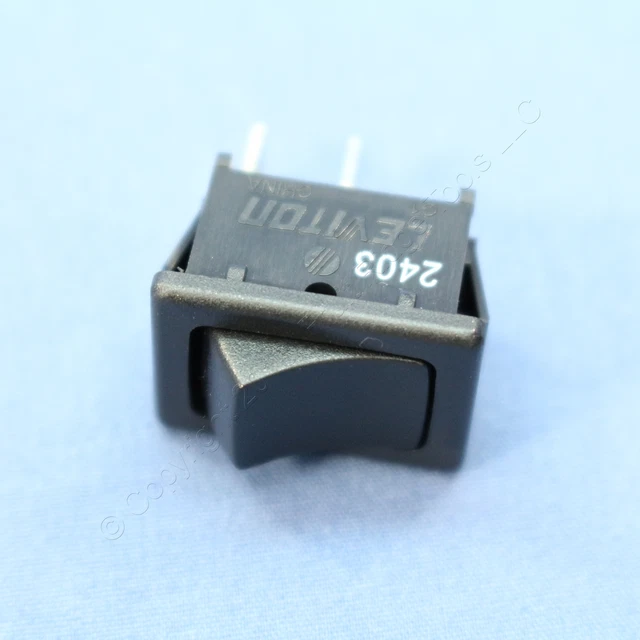 LEVITON ALL-BLACK SNAP-IN Mini Rocker Panel Switch ON/OFF 10A Micro ...