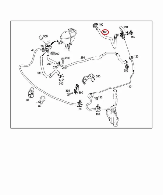 NEW GENUINE MERCEDES Benz C Class W204 Front Engine Coolant Hose ...