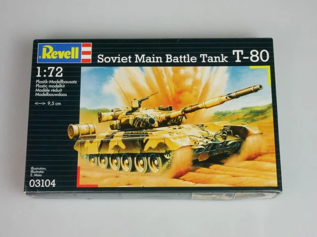 REVELL 03104 1/72 T-80 Soviet Main Battle Tank Solid Military Kit ...