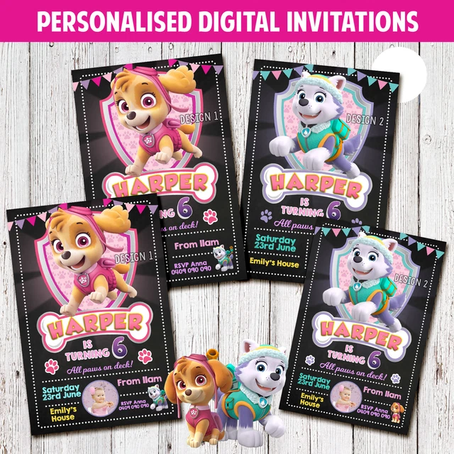 'PRINT & SAVE' Skye Everest Paw Patrol Birthday Party Invites ...