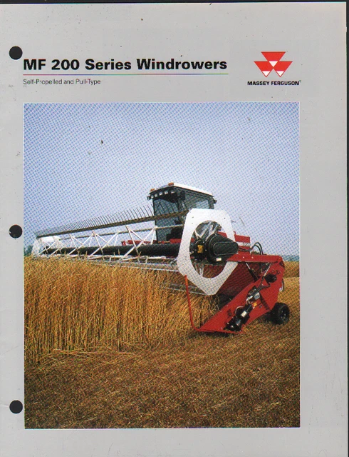 MASSEY FERGUSON &MF 200 Series" Windrowers Brochure Leaflet £7.50 - PicClick UK
