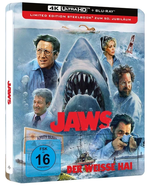 DER WEISSE HAI (Jaws) 50th Anniversary Limited Steelbook 4K UHD BLU-RAY NEU/OVP £103.61 ...