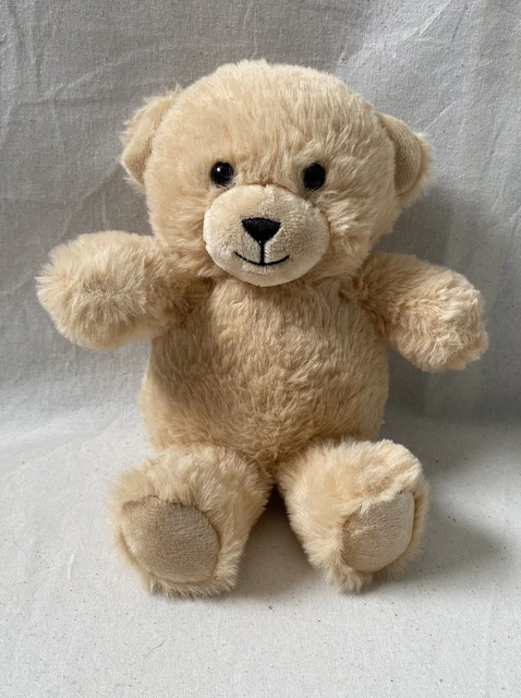 WHSMITH TEDDY BEAR Light Brown Soft Stuffed Plush Toy 9" Black Nose ...