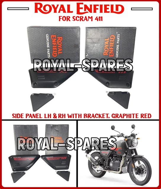ROYAL ENFIELD &SIDE PANEL LH & RH WITH BRACKET, GRAPHITE RED" For Scram ...