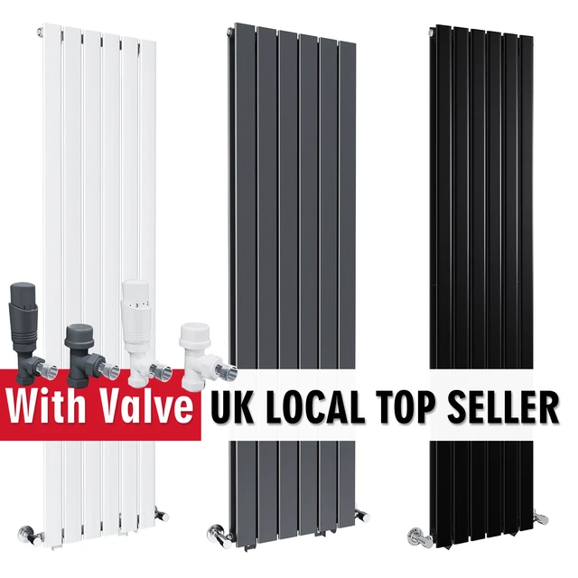 VERTICAL RADIATOR FLAT Panel Central Heating Tall Upright Rads 1800 / ...