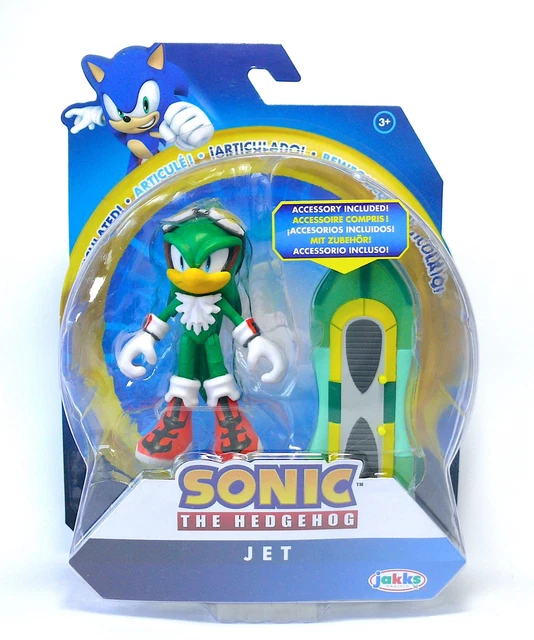 SONIC THE HEDGEHOG Jet The Hawk Figure Jakks Pacific 4" with J Board ...