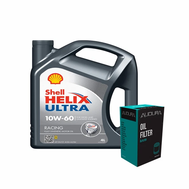 ENGINE OIL 10W60 4L Shell Helix Ultra Racing - Audura Oil Filter ...