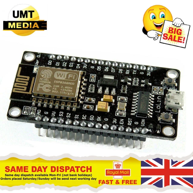 CARTE DE DÉVELOPPEMENT NodeMcu ESP8266 12E WIFI CH340G v3 USB ESP12 ESP-12 nœud micro EUR 5,58 ...