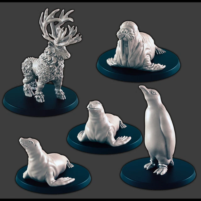 ARCTIC CREATURES (28MM Scale) 3d printed resin Miniatures for D&D ...