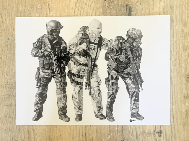 GIGN - FORCES Spéciales- Dessin Tactique Par David Andro- Format A4 EUR ...