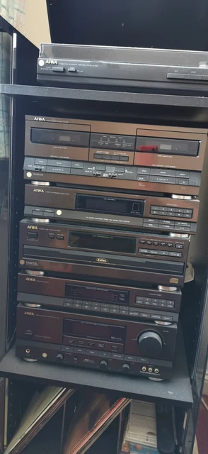 AIWA HIFI SEPARATES stack system with Speakers and Technics cabinet EUR ...