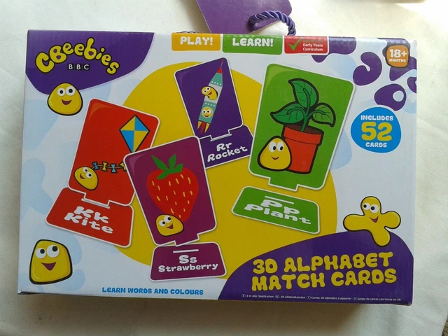 CBEEBIES 3D ALPHABET Match Cards ( Learn Words and Colours ) For ages ...