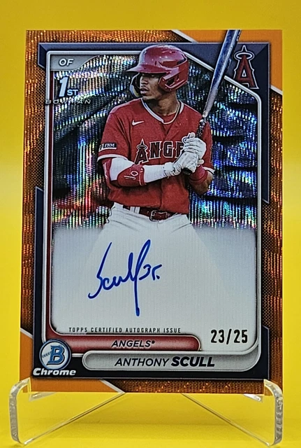 ANTHONY SCULL 2024 Bowman 1er Bowman Orange Wave Auto 23/25 Angels ...