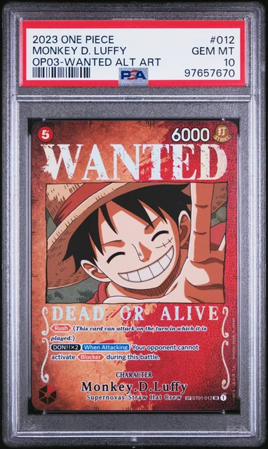 MONKEY D. LUFFY ST01-012 PSA 10 English WANTED Alt Art SR One Piece Card GEM $329.99 - PicClick CA