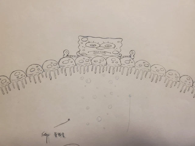 SPONGEBOB SQUAREPANTS ORIGINAL Production Cel Cell Animation Art Rare ...