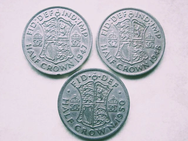 GEORGE V1 HALF-CROWN coins: 1947 1948 1950 very good quality. £1.65 ...
