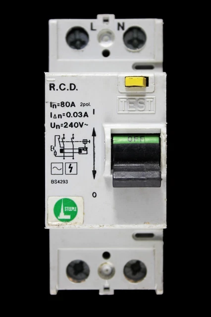 STEEPLE 80 AMP 30mA DOUBLE POLE RCD TYPE AC LL £25.95 - PicClick UK
