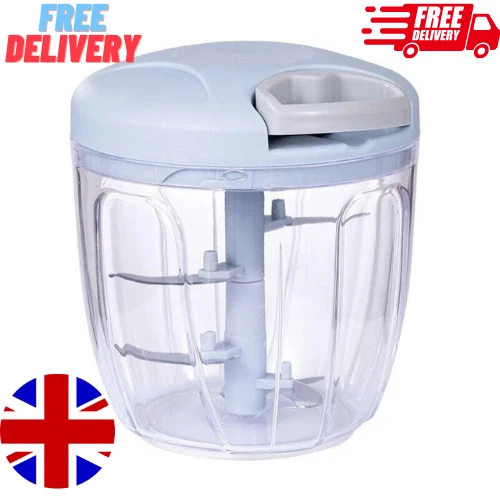 UK PULL CORD Pulling Food Chopper Manual Vegetable Slicer Hand Blender ...
