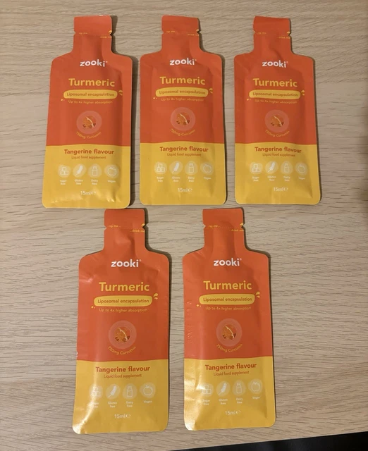 5 X ZOOKI Turmeric Liposomal Curcumin Liquid Sachets £11.86 - PicClick UK