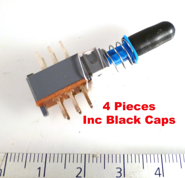 ALPS ASUE98015 LATCHING Push Switch+Cap 2PCO PCB Mount 4 Pieces OM0534A ...