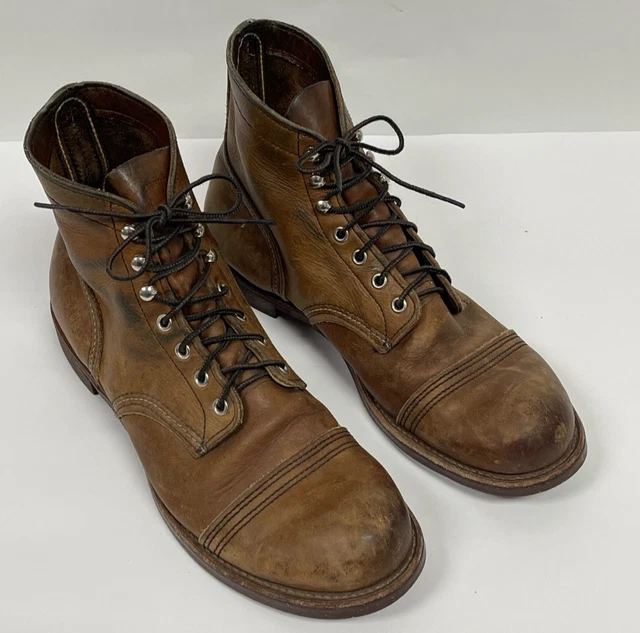 RED WING BOOTS Men's Brown Iron Ranger Heritage Classic 8111 Amber ...