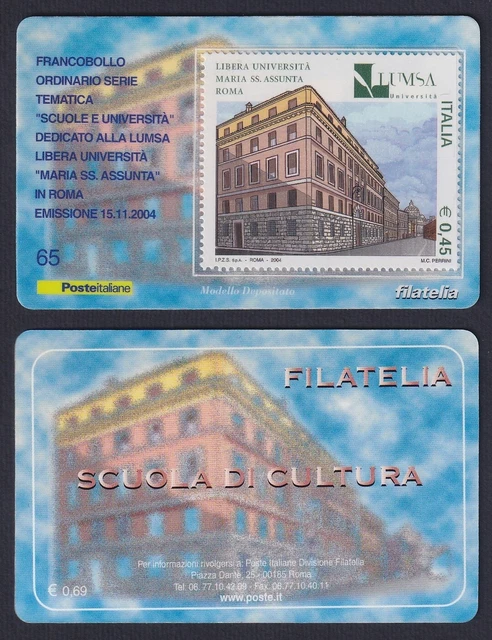 TESSERA PHILATÉLIE 2004 Ecoles et Université Maria Ss Asssunta Rome B ...