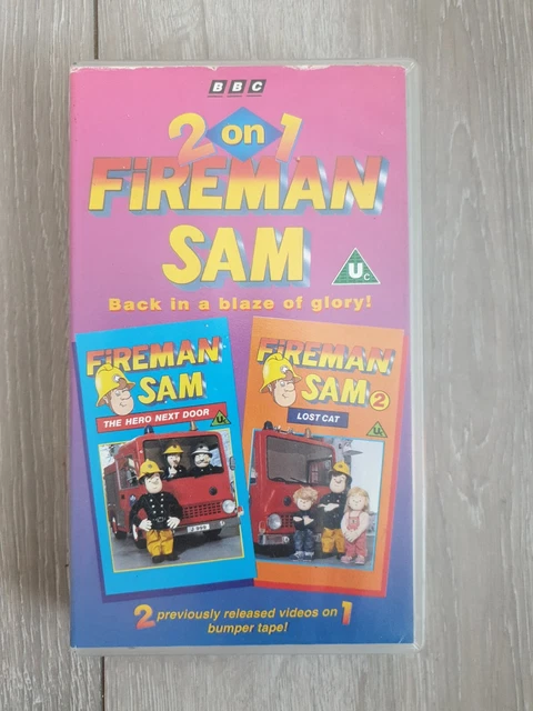FIREMAN SAM 2 On 1 Bbc Video Hero Next Door Lost Cat Pal Vhs Video Kids ...