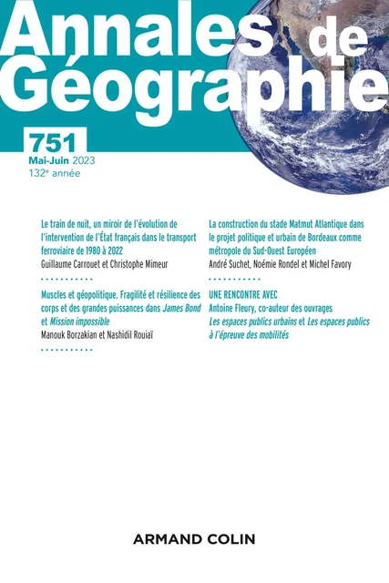 ARMAND COLIN ANNALES de géographie 751 Mai-Juin 2023 Geowissenschaften ...