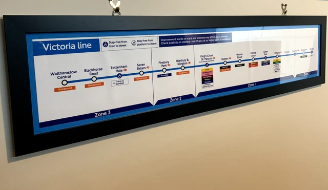 VICTORIA LINE CARRIAGE Map London Underground Framed - Jan 2016 £150.00 ...