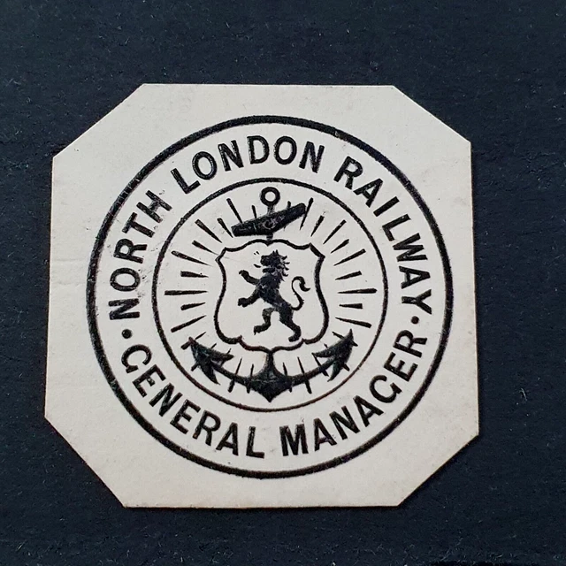 NORTH LONDON RAILWAY General Manager Company Embossed Card Letter Seal ...