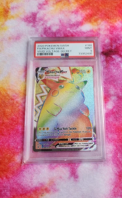 POKEMON CARD - Pikachu VMAX Secret Rainbow Vivid Voltage 188/185 - PSA 9 EUR 178,11 - PicClick IT