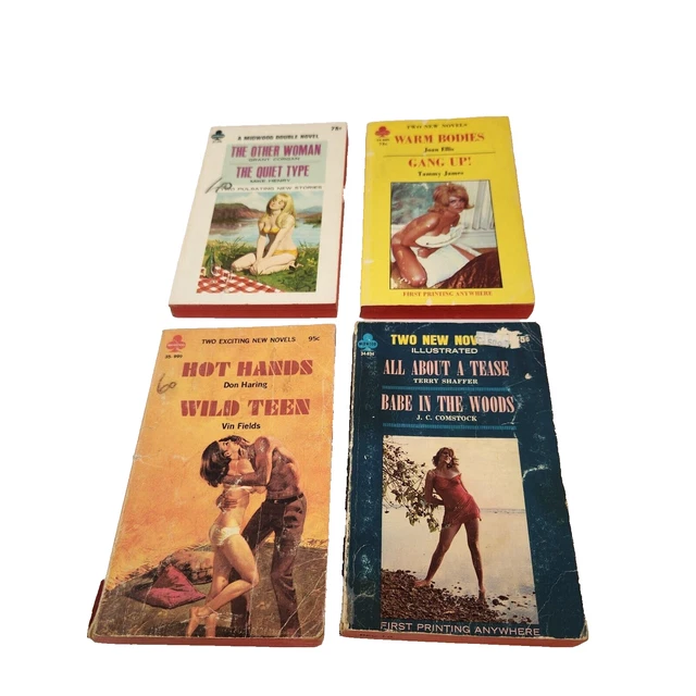ADULT THEME PAPERBACK LOT Midwood Sleaze 1960s Double Novels Pulp Books ...