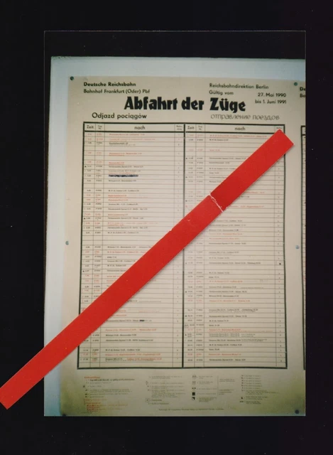 PRIVATES ORIGINAL-FOTO VOM Fahrplan Deutsche Reichsbahn 1990 in ...