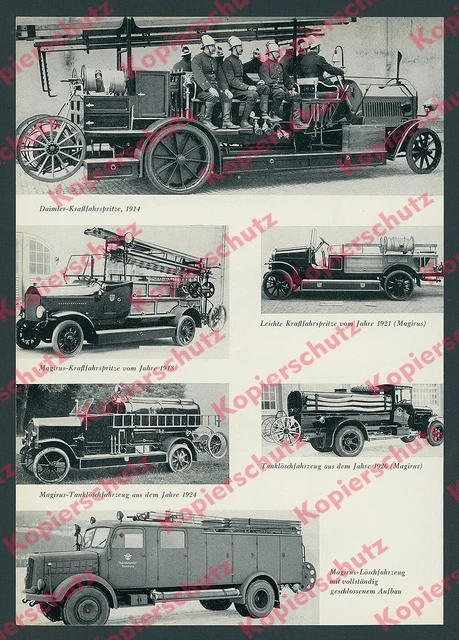FEUERWEHR DAIMLER MAGIRUS Ulm Löschzug Drehleiter Feuerschutzpolizei ...