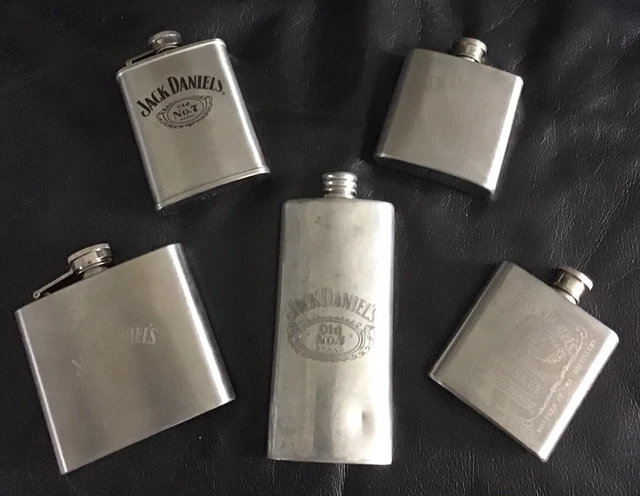 5 DIFFERENT JACK DANIELS OLD No 7 WHISKEY HIP FLASKS EUR 11,47 - PicClick IT