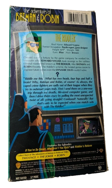 THE ADVENTURES OF Batman Robin - The Riddler (VHS, 1995) £4.44 ...