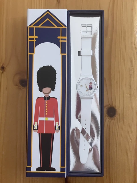 SWATCH 2022 HOW Majestic Queen Elizabeth Platinum Jubilee Watch - New ...