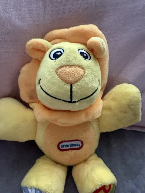 LITTLE TIKES LION Soft Toy Yellow Baby Mane Plush Cuddly Comforter ...