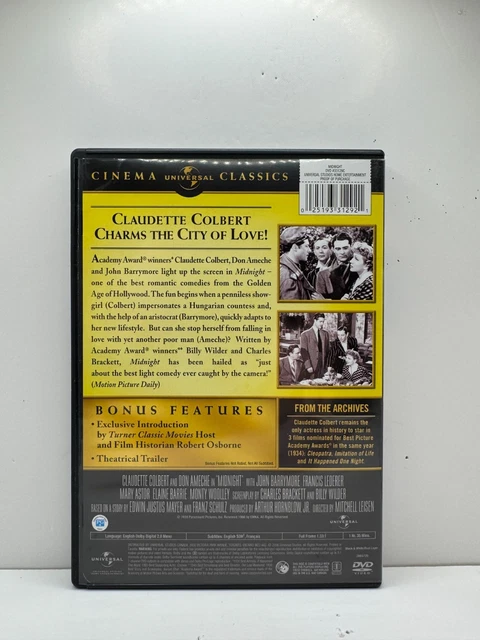 MIDNIGHT (DVD) CLAUDETTE Colbert Classic Comedy $12.99 - PicClick CA