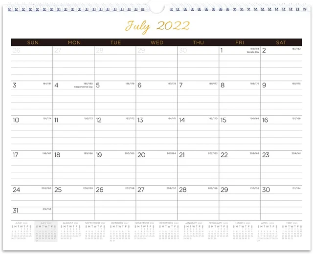 2022-2023 CALENDARIO DA parete mensile carta spessa rilegatura a doppio ...