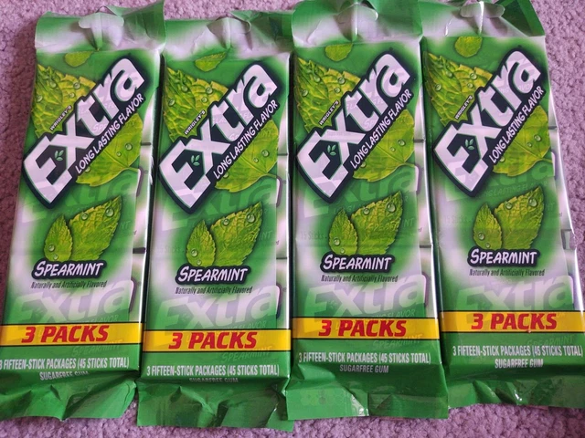 PAQUETE DE 12 paquetes de chicle extra sin azúcar menta verde (15 ...
