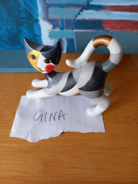 VINTAGE GINA GOEBEL Rosina Wachtmeister Cat Figurine In Original Tin ...