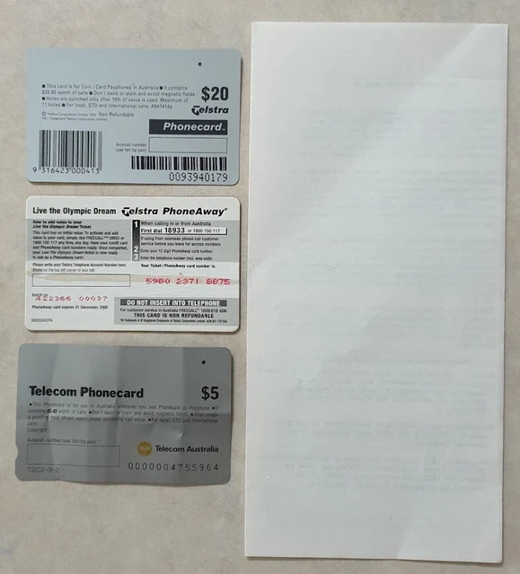 TELECOM AND TELSTRA Phone Cards Telecommunications Museum Flyer Info ...