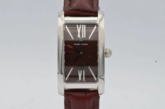 MAURICE LACROIX DAMEN Uhr Stahl Fiaba Mit Leder Band Quarz Fa2064 * Pap ...
