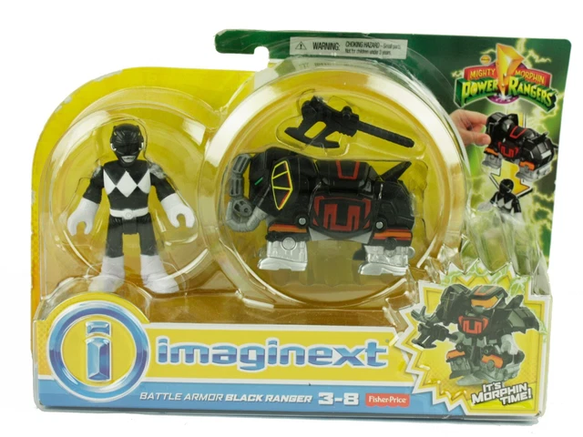 NEW FISHER-PRICE IMAGINEXT Black Power Rangers Battle Armor Morphing ...