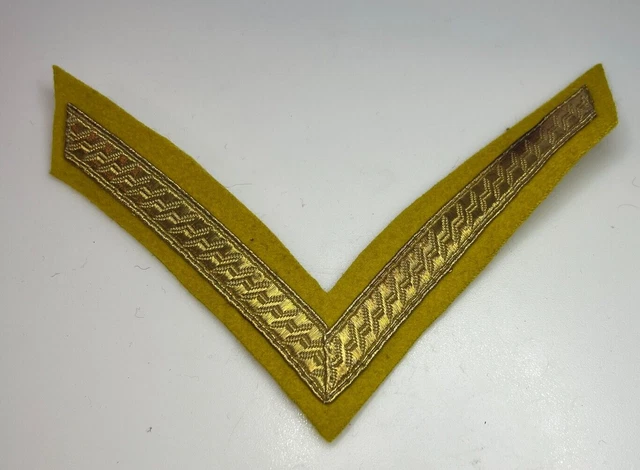 BRITISH ARMY LANCE Corporal Rank Stripe Cloth Badge Yellow & Gold $13. ...